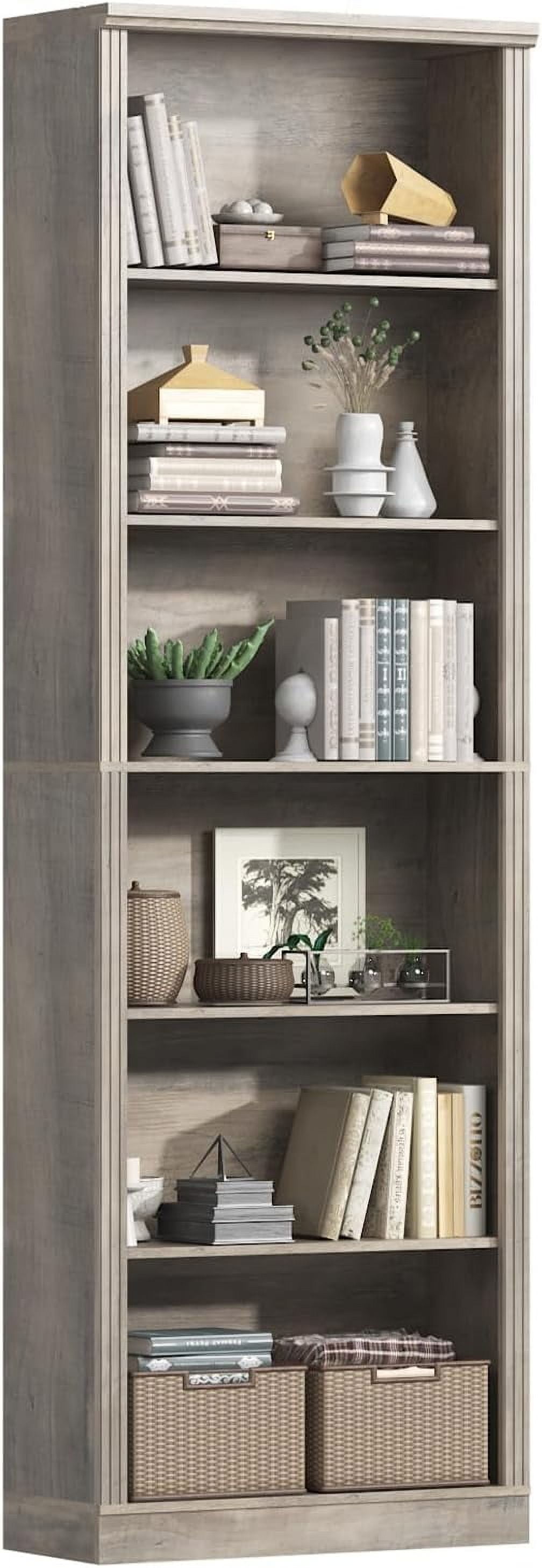 75" Tall Bookshelf & Bookcase, 6-Tier Adjustable Storage Shelves, Book ...