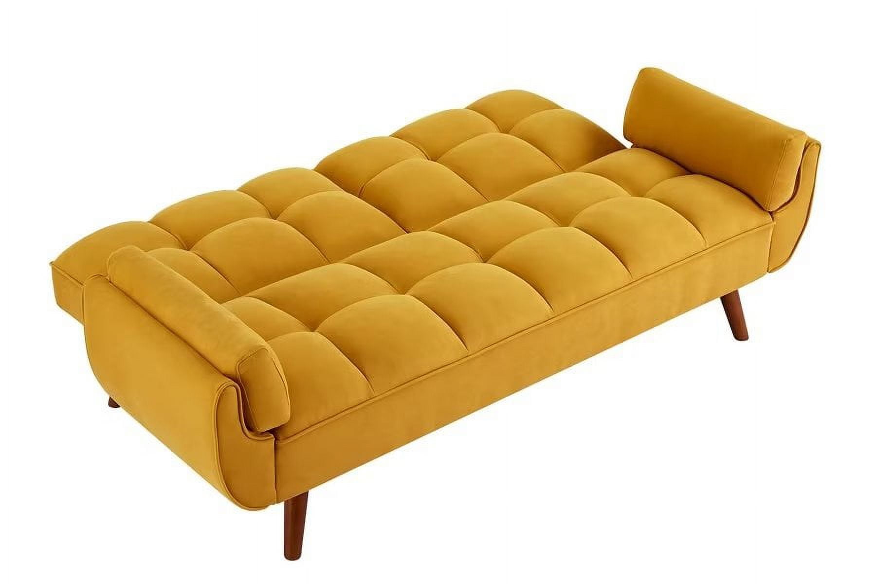 75''W Convertible Sofa Bed with Adjustable Backrest, Linen Sleeper Sofa ...