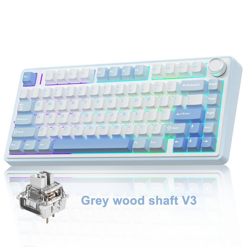 75% Wireless Mechanical Gaming Keyboard with Hot Swappable Tri-Mode USB ...