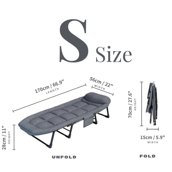 75" XL Sleeping Cot - 6 Adjustable Positions, Foldable Camping Cot ...