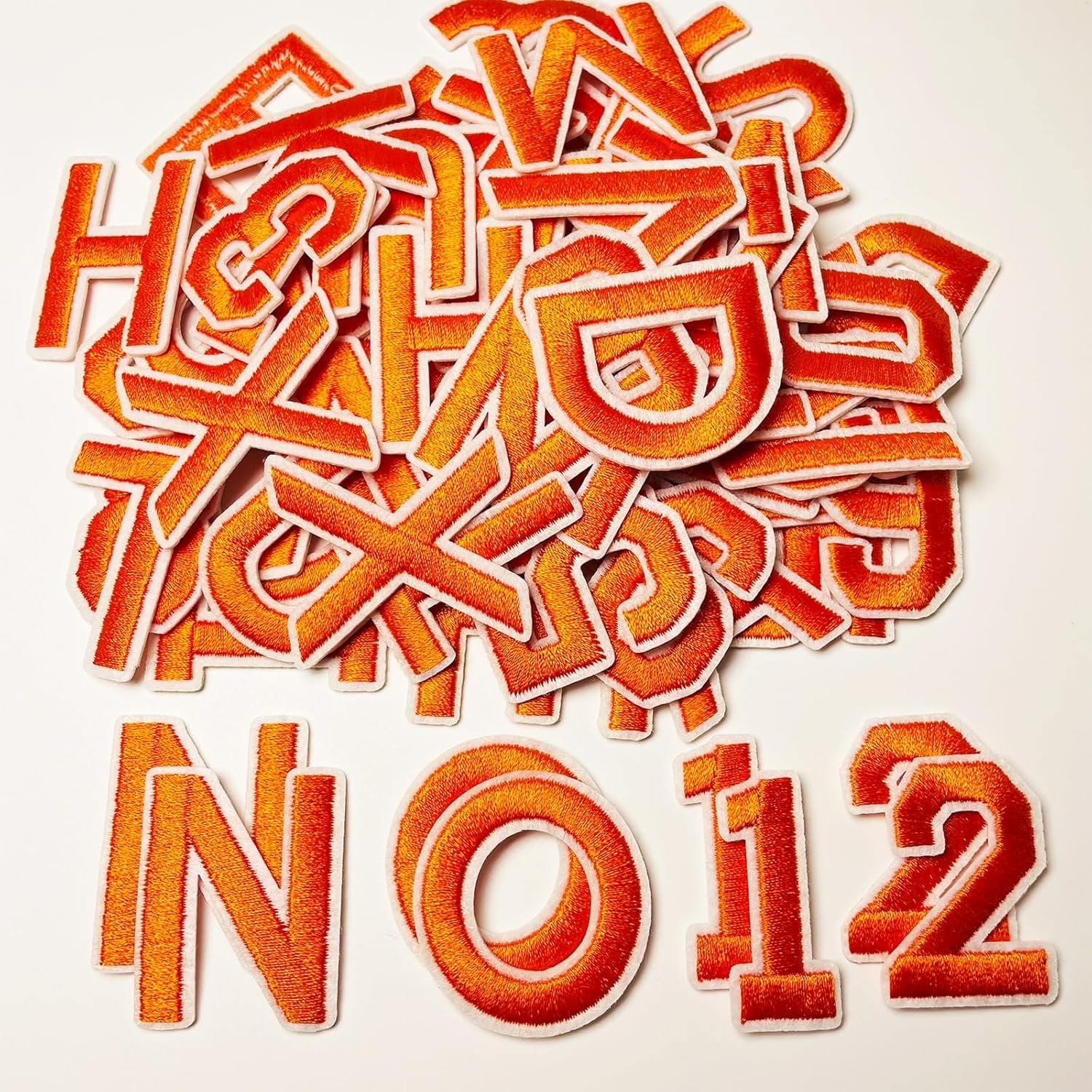 75 count Iron Letters and Numbers Patches for Clothing, 1.5" Embroidery ...