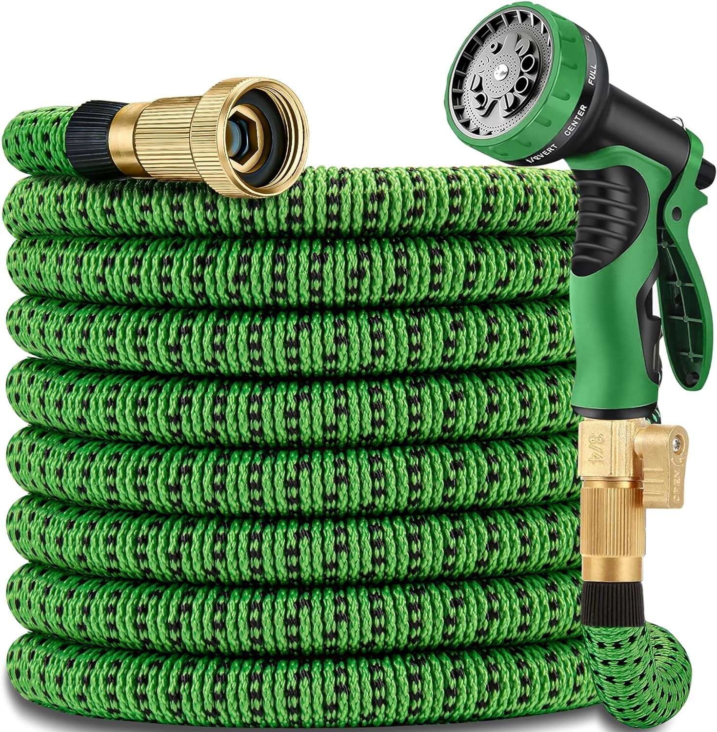75 ft Expandable Garden Hose with 10 Function Spray Nozzle, Lightweight ...