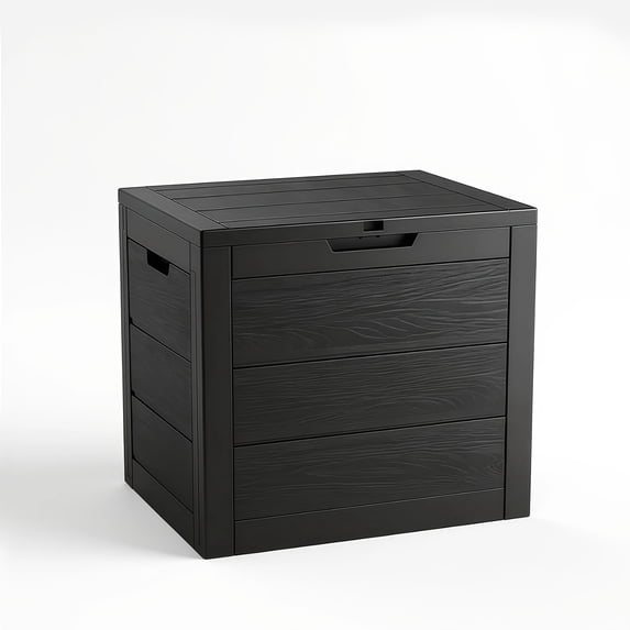 75 gal outdoor storage box. Waterproof deck box with handles & wheels ...