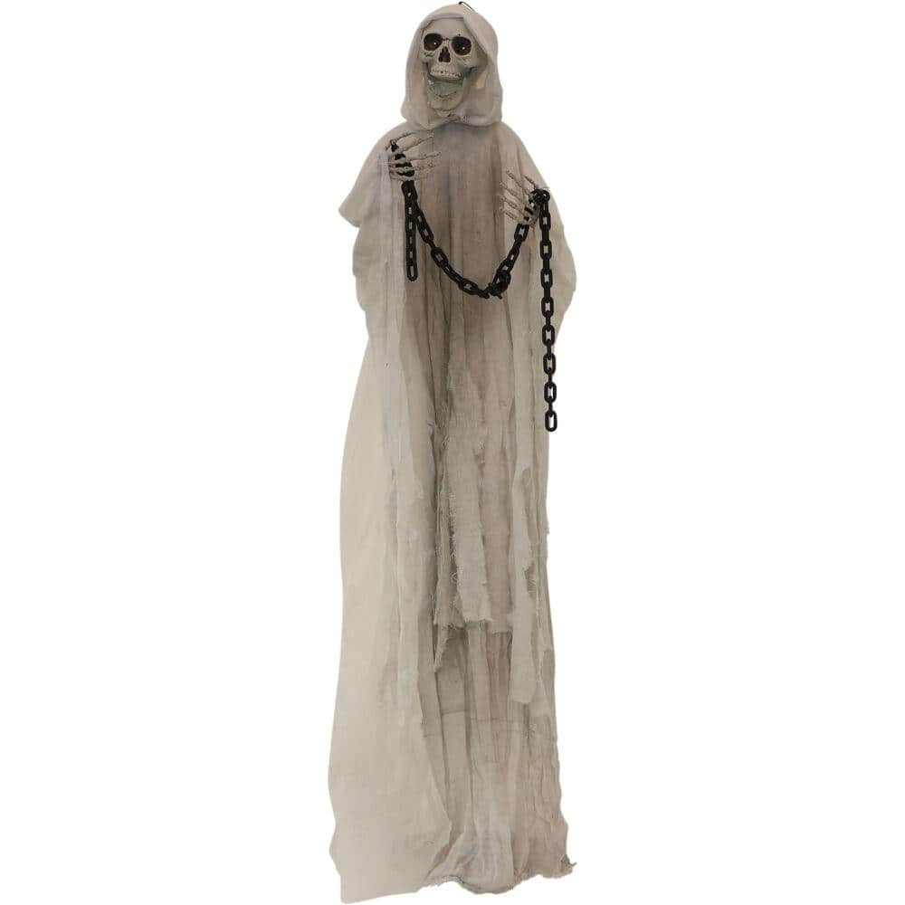 75 in. Battery Operated Poseable Animated Reaper with Red LED Eyes ...