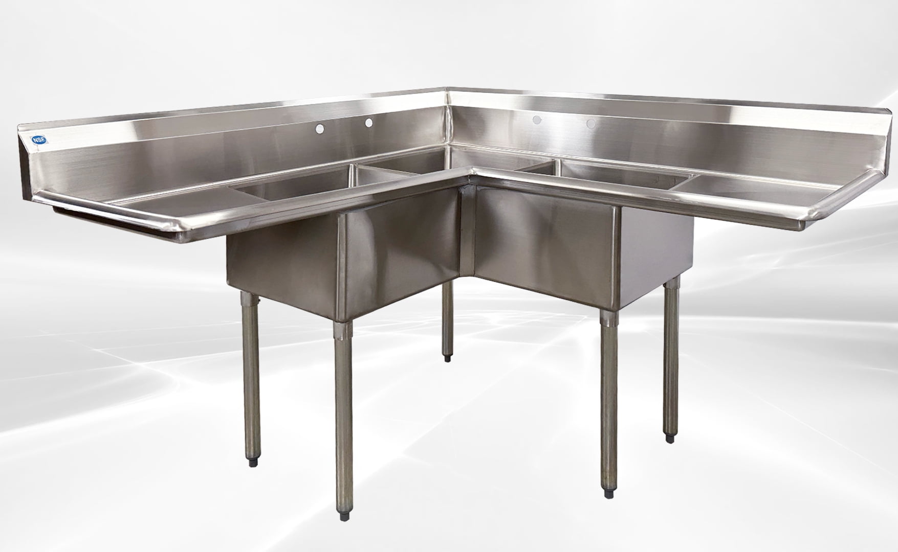 75 in. Commercial Restaurant Kitchen Three Compartment Heavy-Duty ...