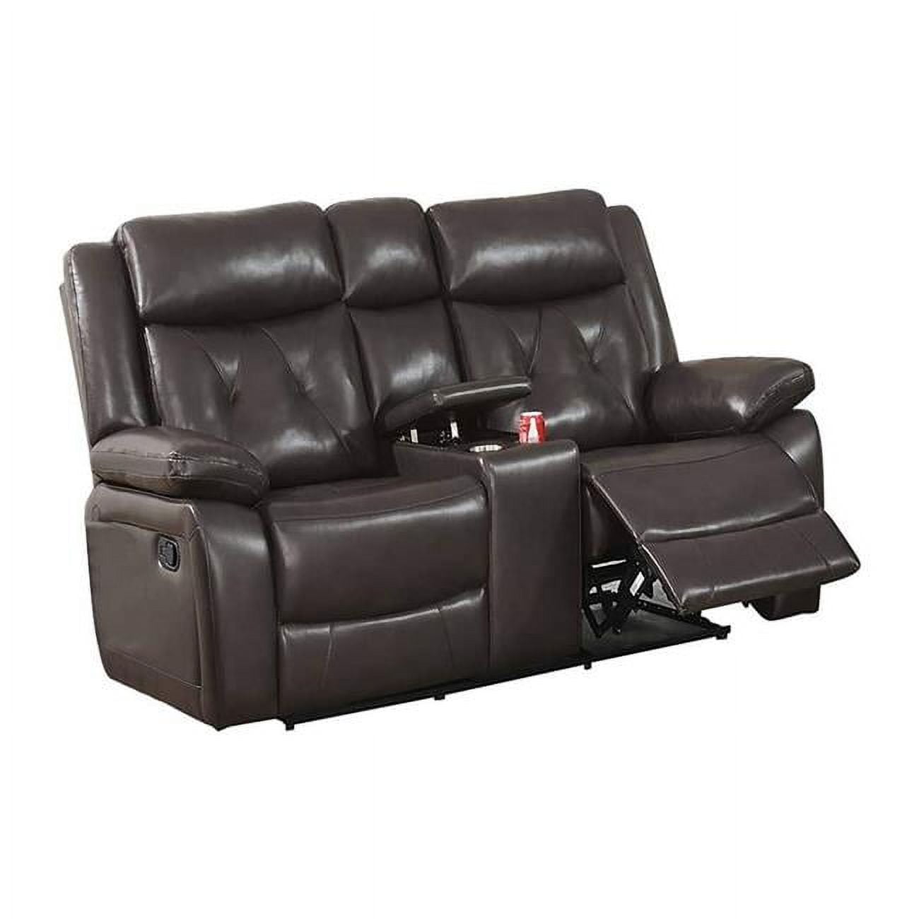 75 in. Manual Pull Tab Nuna Power Reclining Loveseat Chair, Dark Brown ...