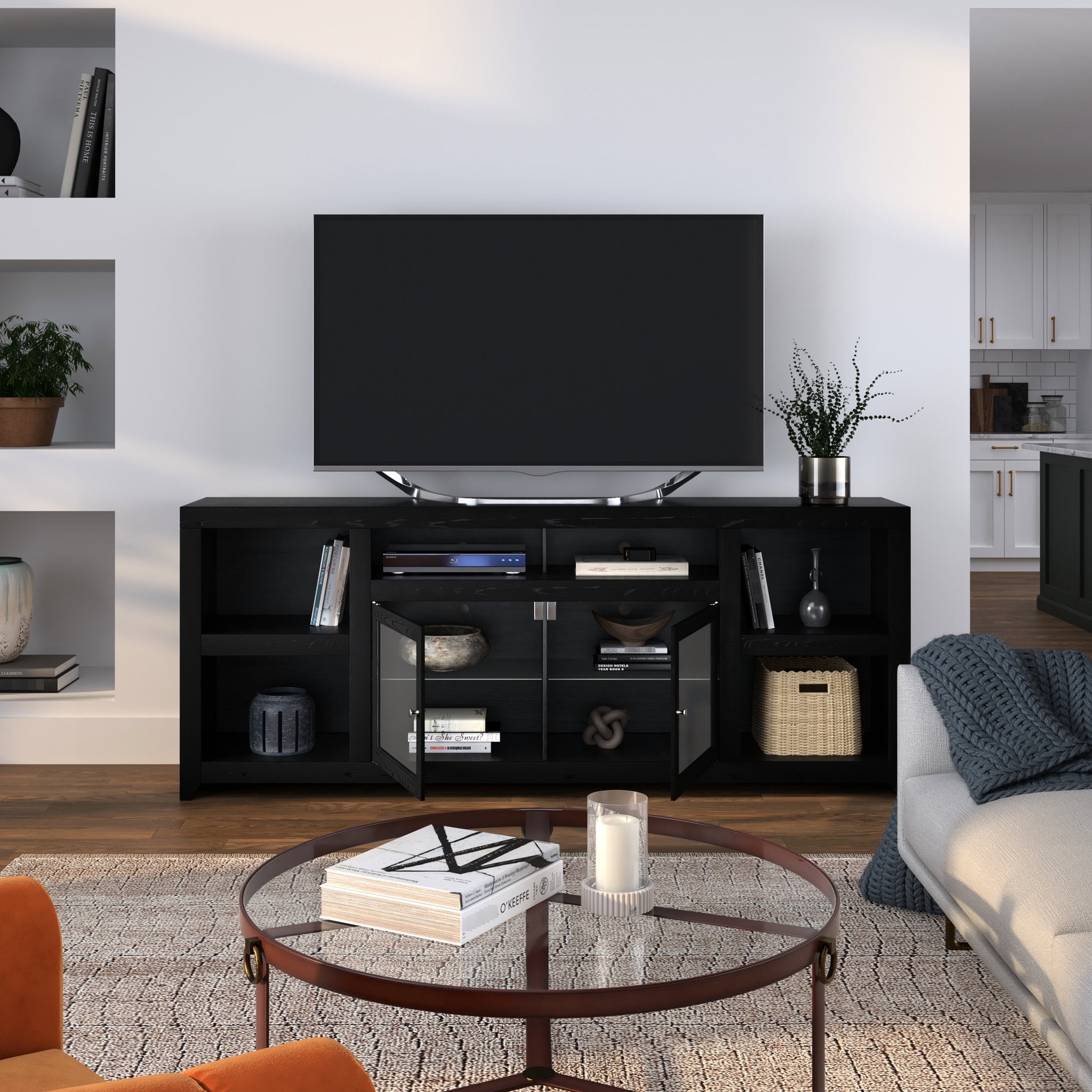 75-inch TV Stand for Living Space | Supports TVs up to 90 inches, Urban ...
