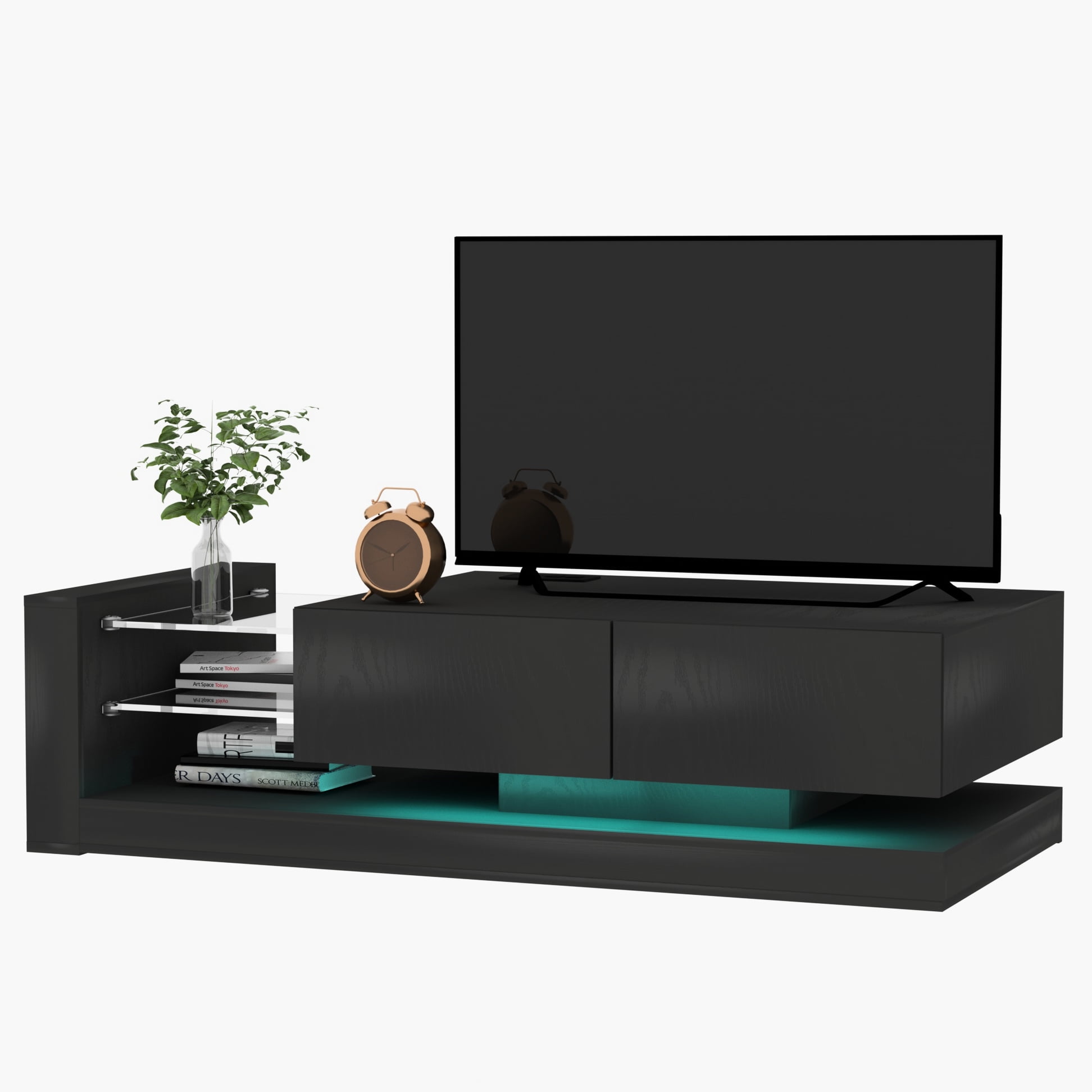 75-inch Tv Console With 90% Storage, Led Lights, Controlled Via Remote ...
