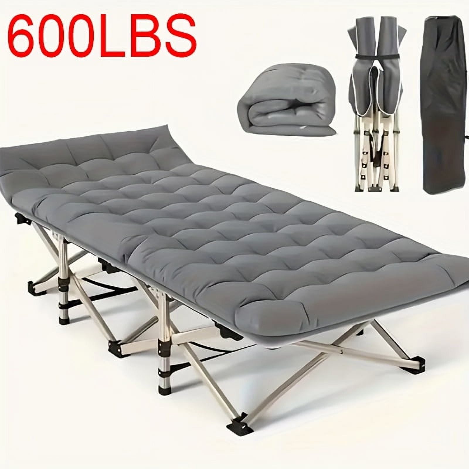 75-inch outdoor folding bed, camping bed with flip mattress, portable ...