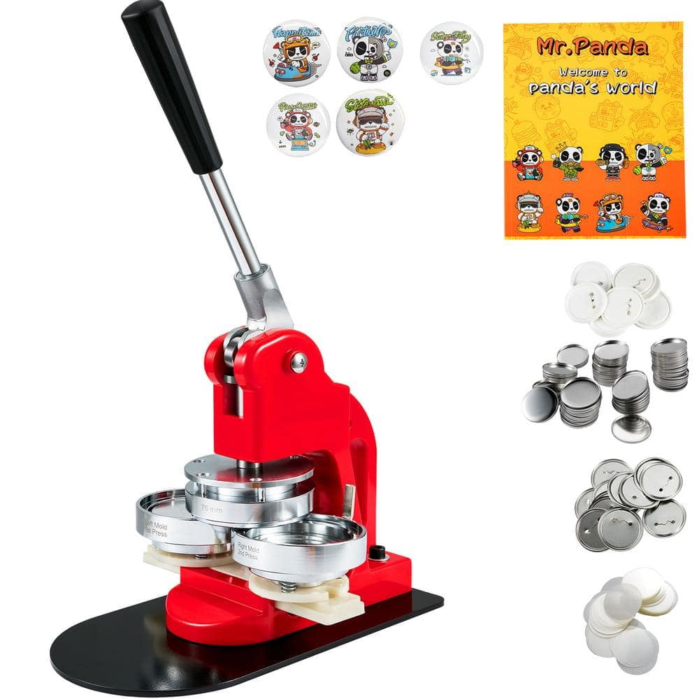 75 mm (3 inch) Button Maker Machine, Badge Punch Press Kit with 500pcs ...