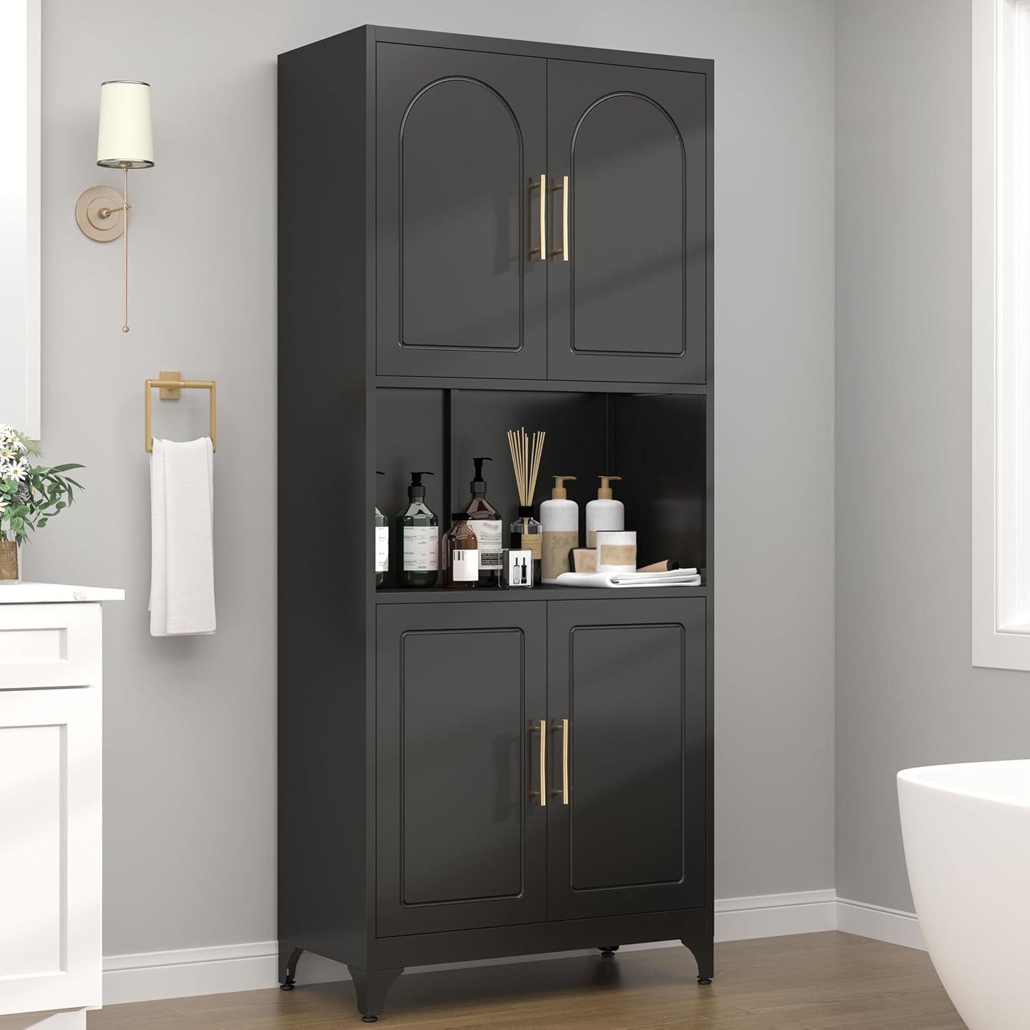 75\u201D Pantry Storage Cabinet Tall Storage Cabinets with Drawers and ...