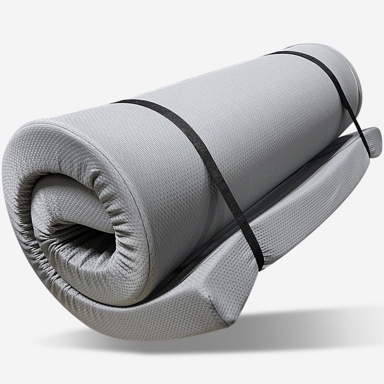 75"x 30"x3" Memory Foam Roll-Up Camping Mattress with Water Resistant ...