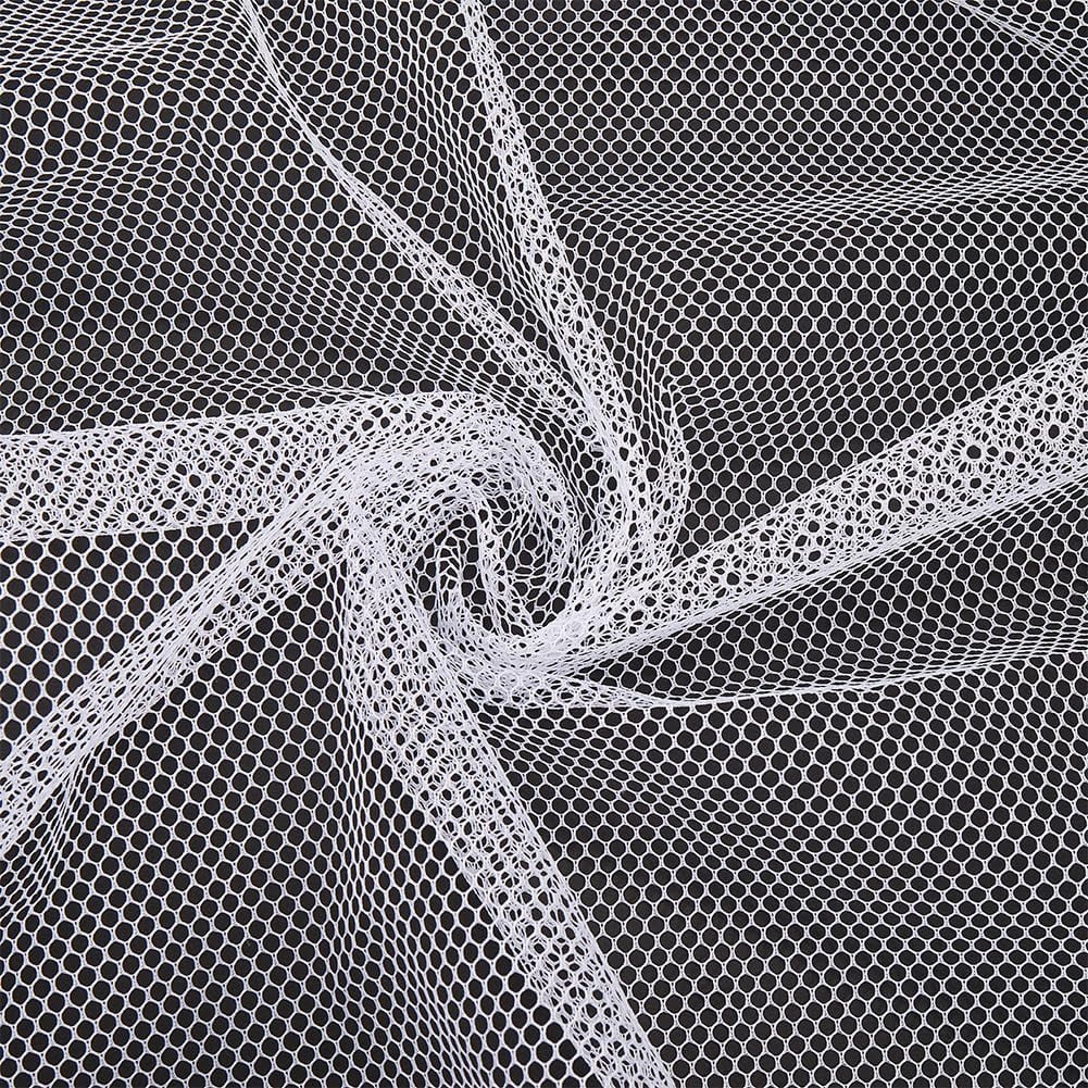 75 x 64 Inch White Polyester Mesh Fabric Netting Slightly Stretchy ...