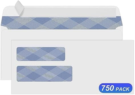 750#10 Security Envelopes, NO.10 Self-Seal Double Window Envelopes ...