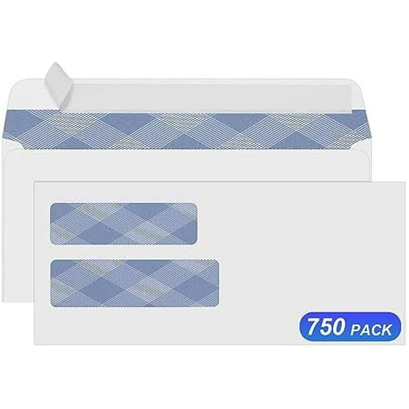 750#10 Security Envelopes, NO.10 Self-Seal Double Window Envelopes ...