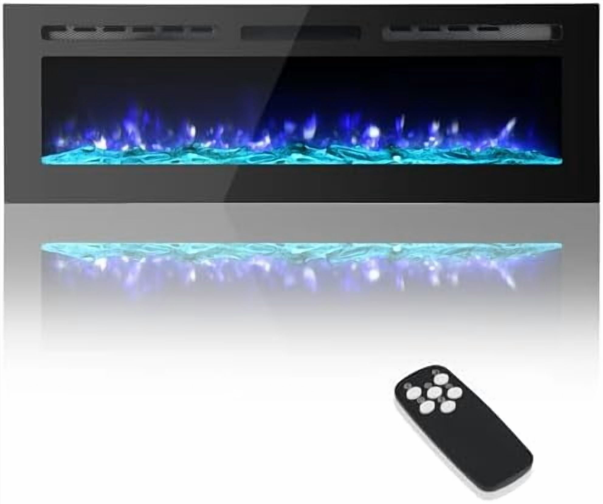 750/1500W 60'' Recessed, Mounted and Freestanding Linear Fireplace ...