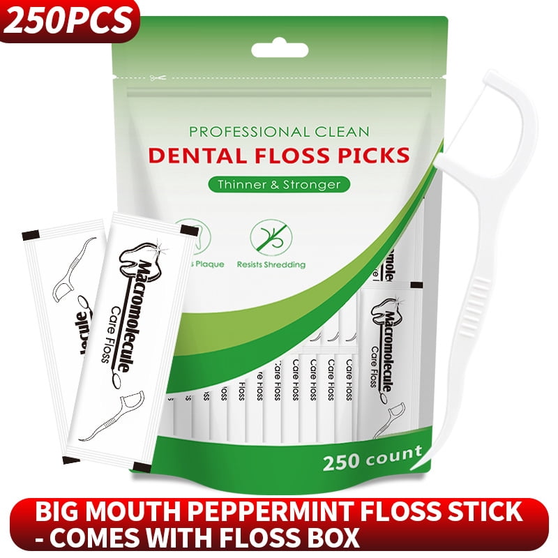 750/500/250/10PCS disposable dental floss sticks, individually packaged ...