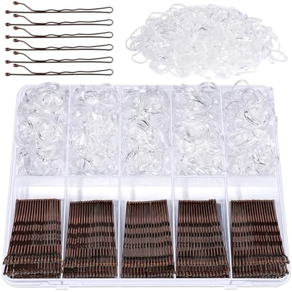 750 Count Bobby Pins Brown Kit, 250 count Mini Hair Pins for Styling, 2 ...