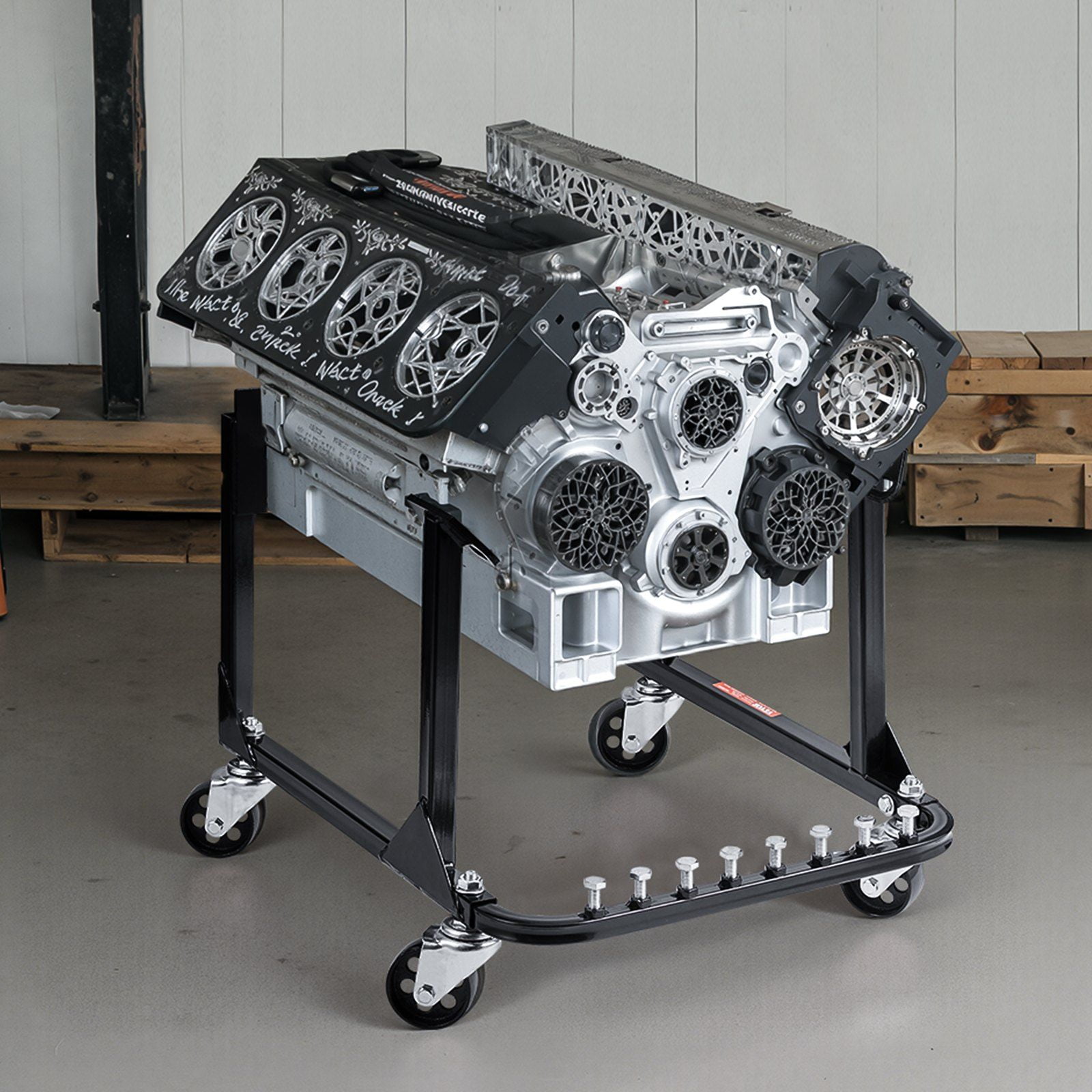 750 LBS Motor Hoist Dolly with Swivel Casters - Heavy-Duty Steel Engine ...