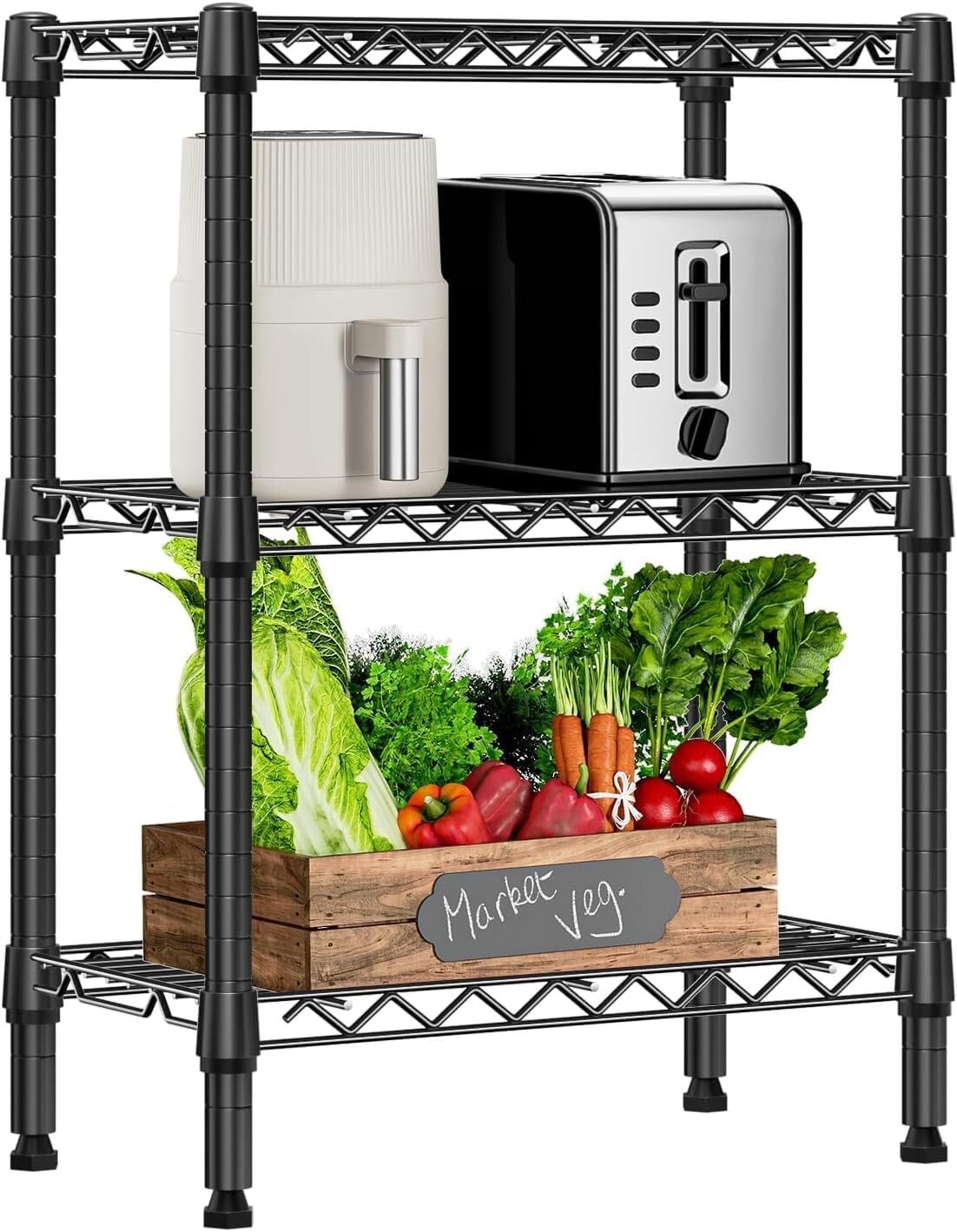 750 Lbs MZG 3 Tier Wire Shelf, Storage Shelves Shelvings,11.8" D x 21.7 ...