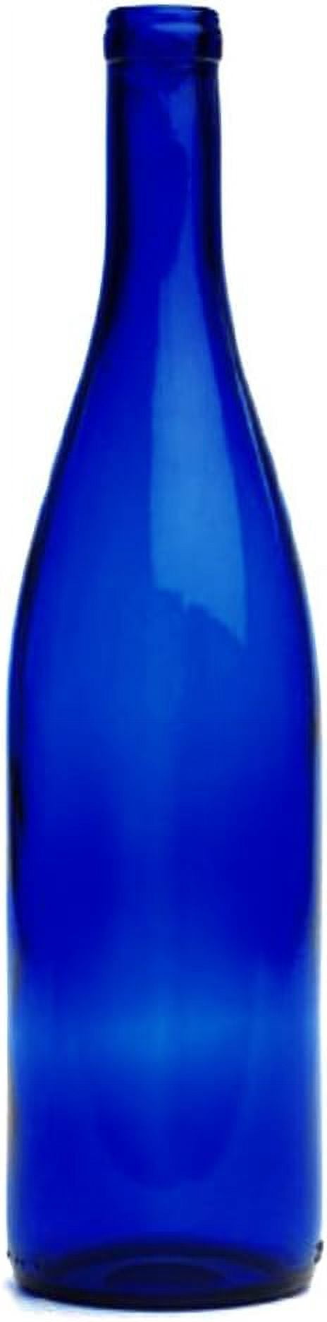 750 Milliter Cobalt Blue Hock Wine Bottles, Cork Finish - Walmart.com