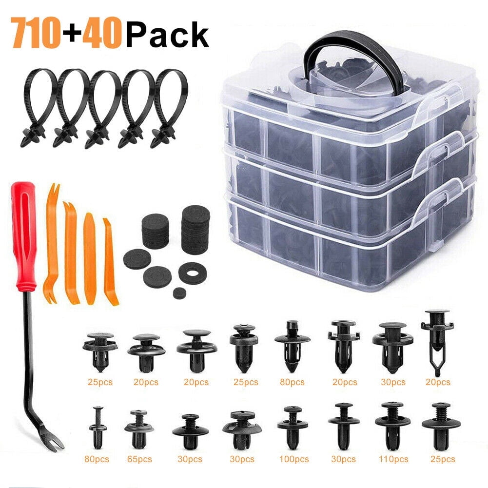 ASKITO 750 Pcs Car Push Retainer Clips, Nylon Auto Push Pin Rivets ...
