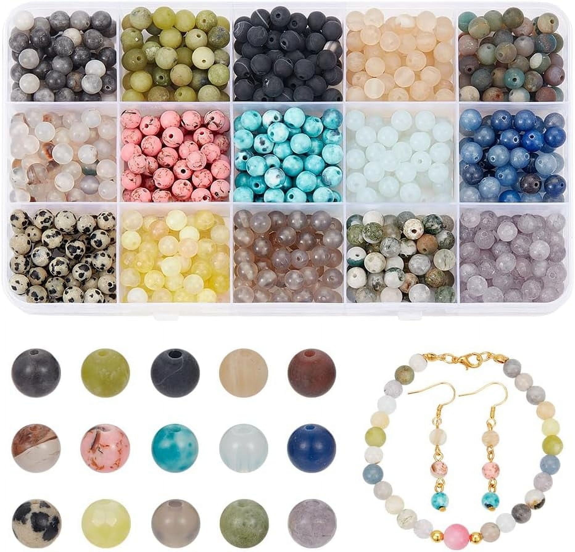 About 750 Pcs Mixed Gemstone Beads Kit 15 Styles Round Natural ...