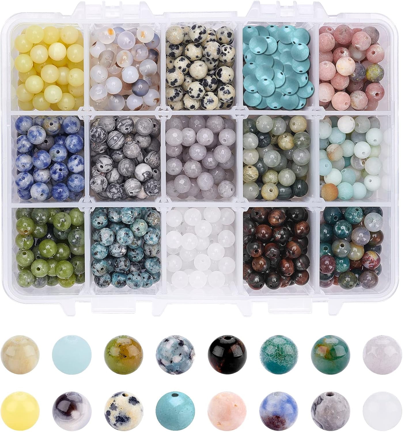 750 Pcs Natural Gemstone Beads 6mm Natural Loose Beads Energy Stone ...