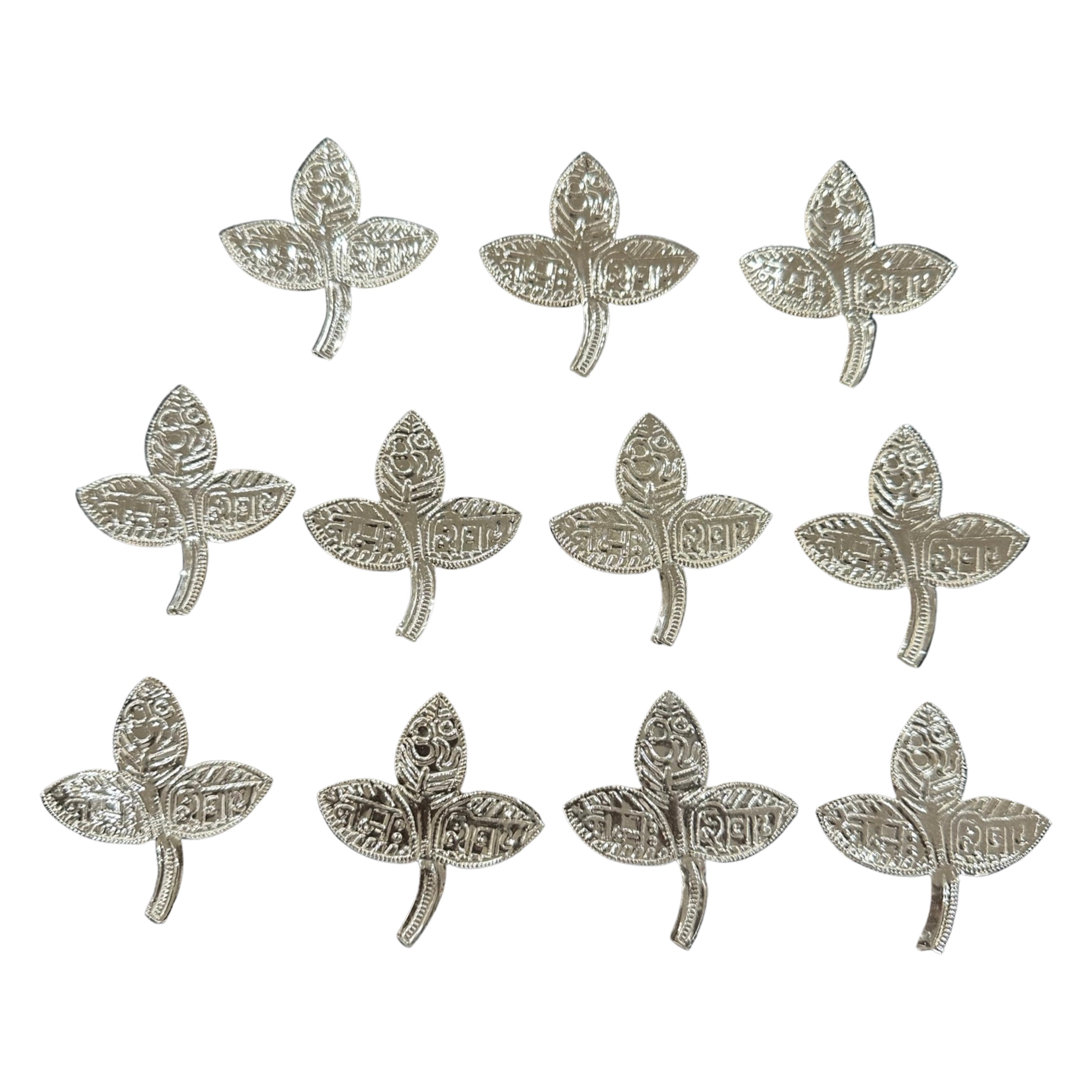 750 Silver Religious 2.0 inch Bel Patra / Bilva Leaves (Pack of 11 ...
