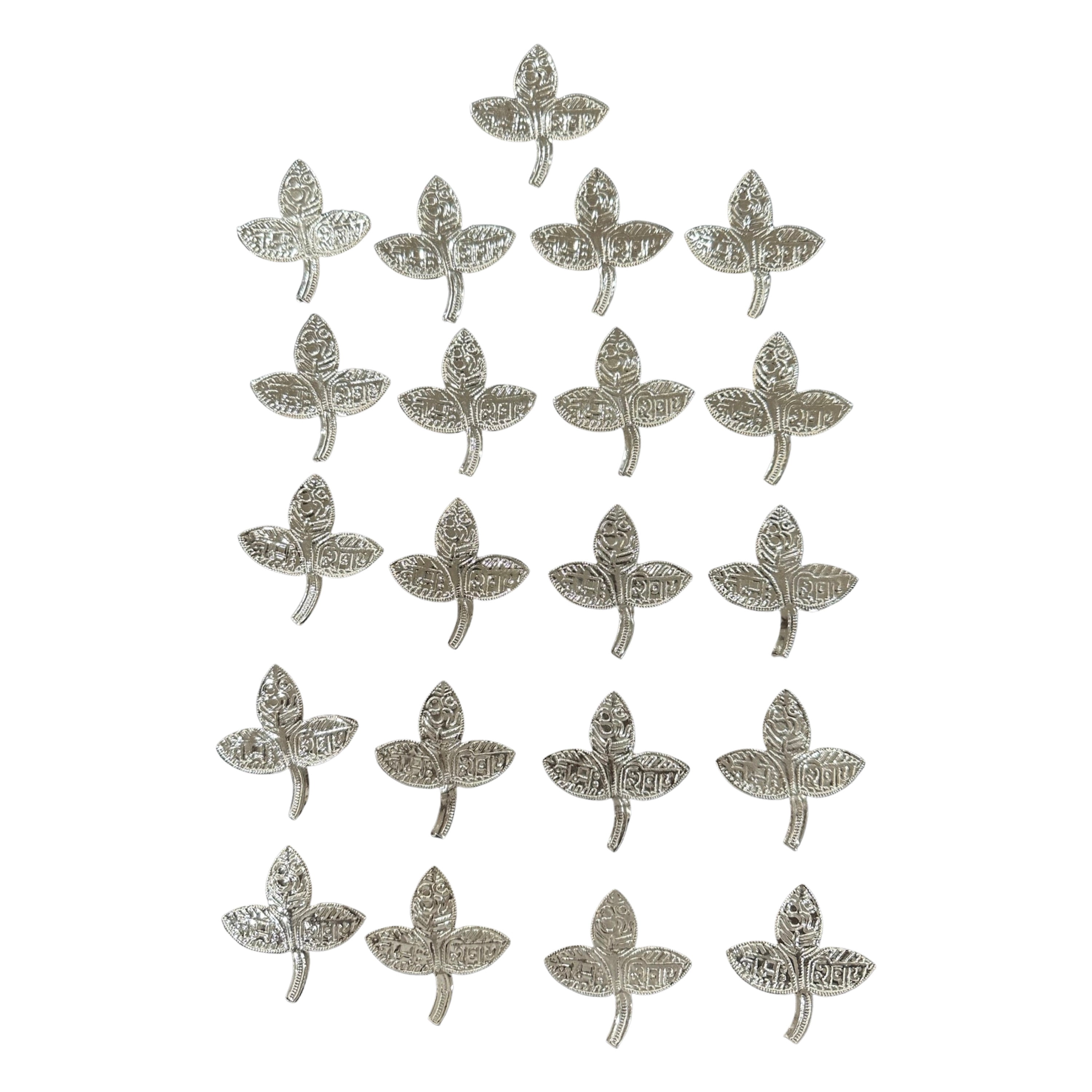 750 Silver Religious 2.0 inch Bel Patra / Bilva Leaves (Pack of 21 ...