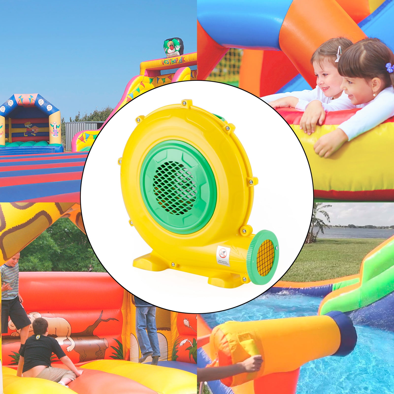 750 Watt Inflatable Bounce House Water slide Air Pump Blower Fan ...