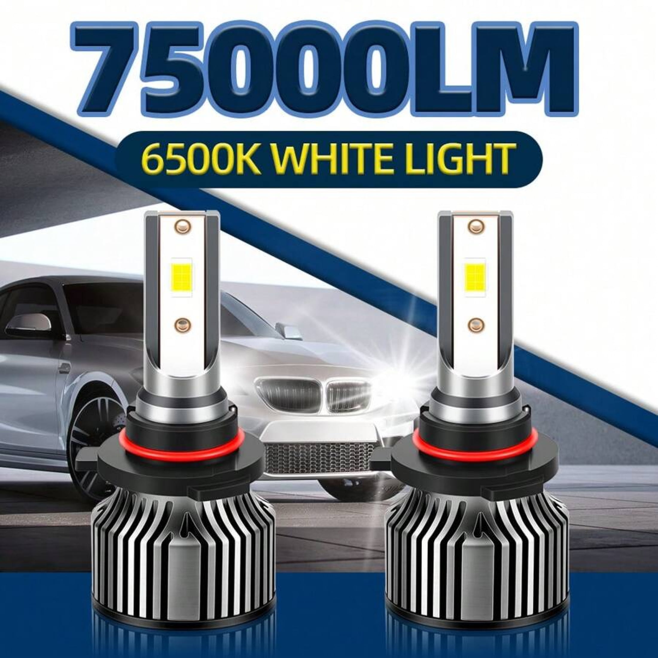 75000LM 6500K LED Car Headlights - High - Lumen, Cool White, for ...