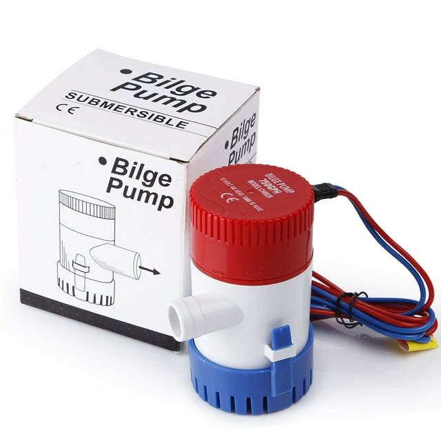 750GPH Manual Bilge Pump, 12V Electric Submersible, Marine Water Pump ...