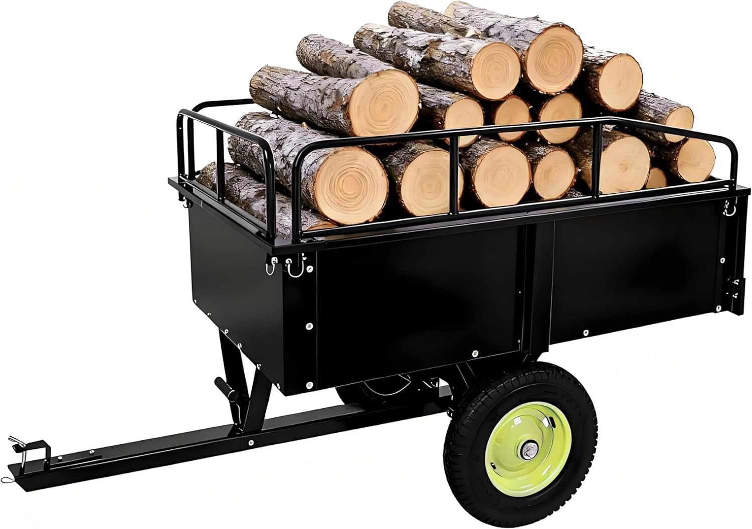 750LB Steel Utility Cart. 15 Cu. Ft Garden Trailer with Removable ...