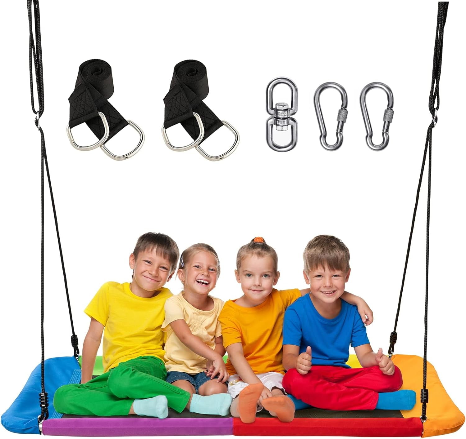 750Lb Giant 60" Platform Tree Swing for Kids Adults Outdoor with 2 ...