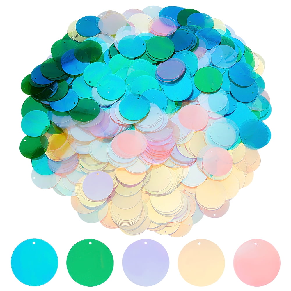 750Pcs 5 Colors Iridescent PVC Paillette/Sequins Pendants Flat Round ...