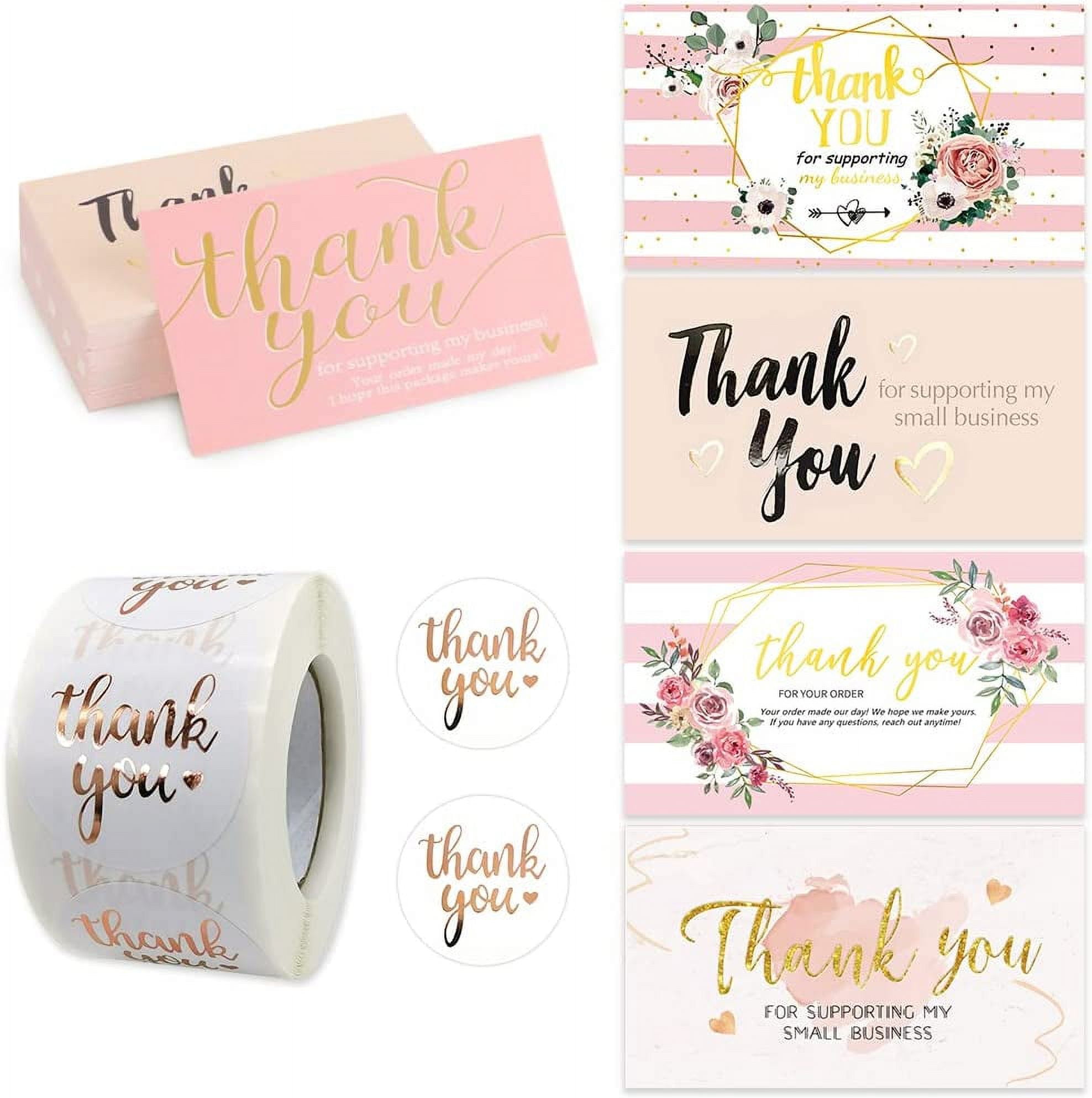 750Pcs Thank You Cards and Stickers Set, Thank You for Supporting My ...
