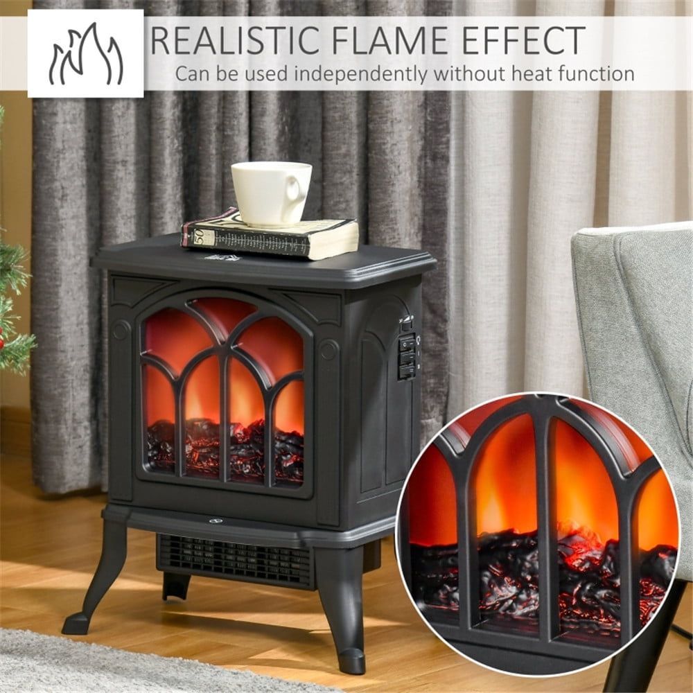 750W/1500W 17 Inch Electric Fireplace Heater with Overheating ...