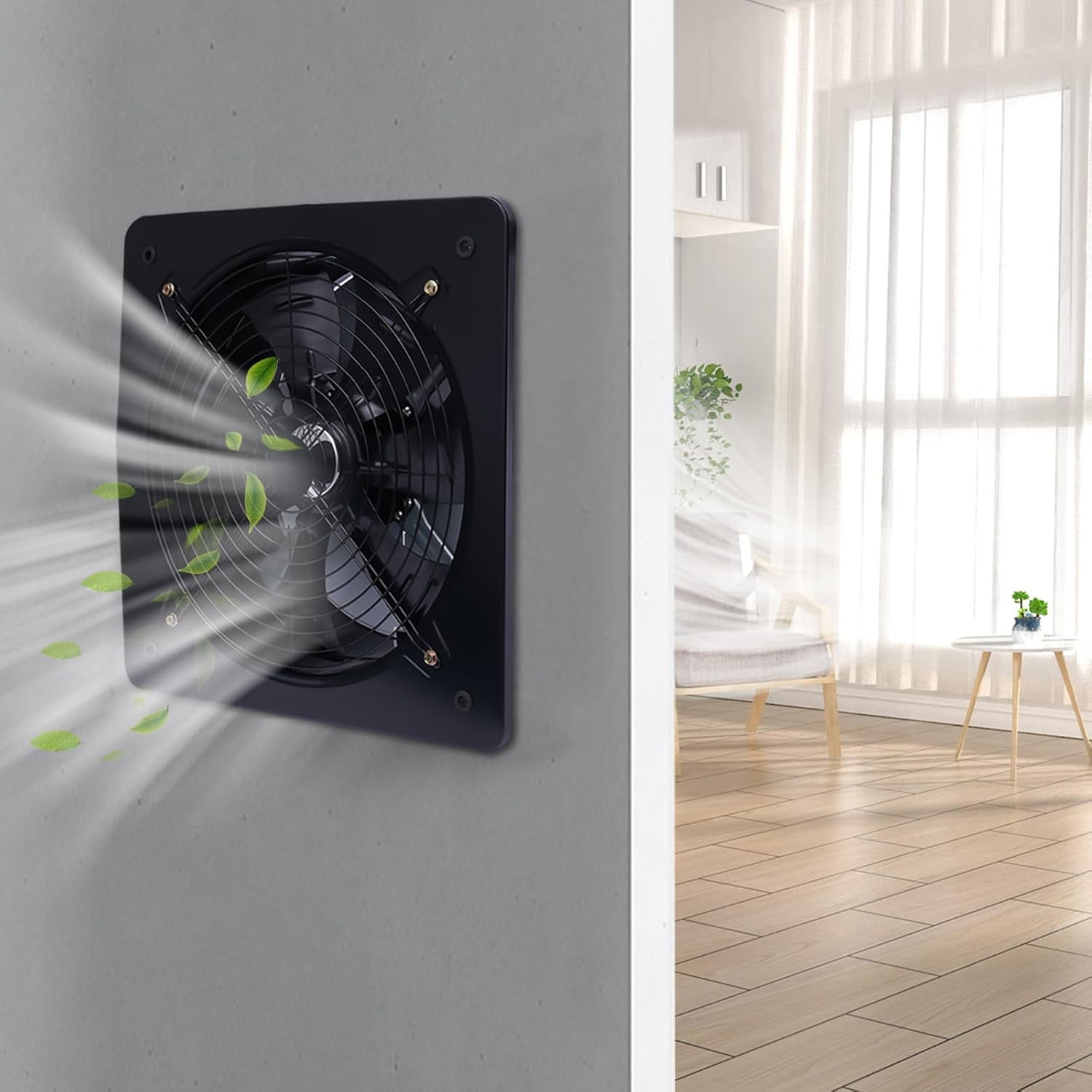 750W 16'' Industrial Ventilation Fan,4700CFM Ventilator Extractor Axial ...