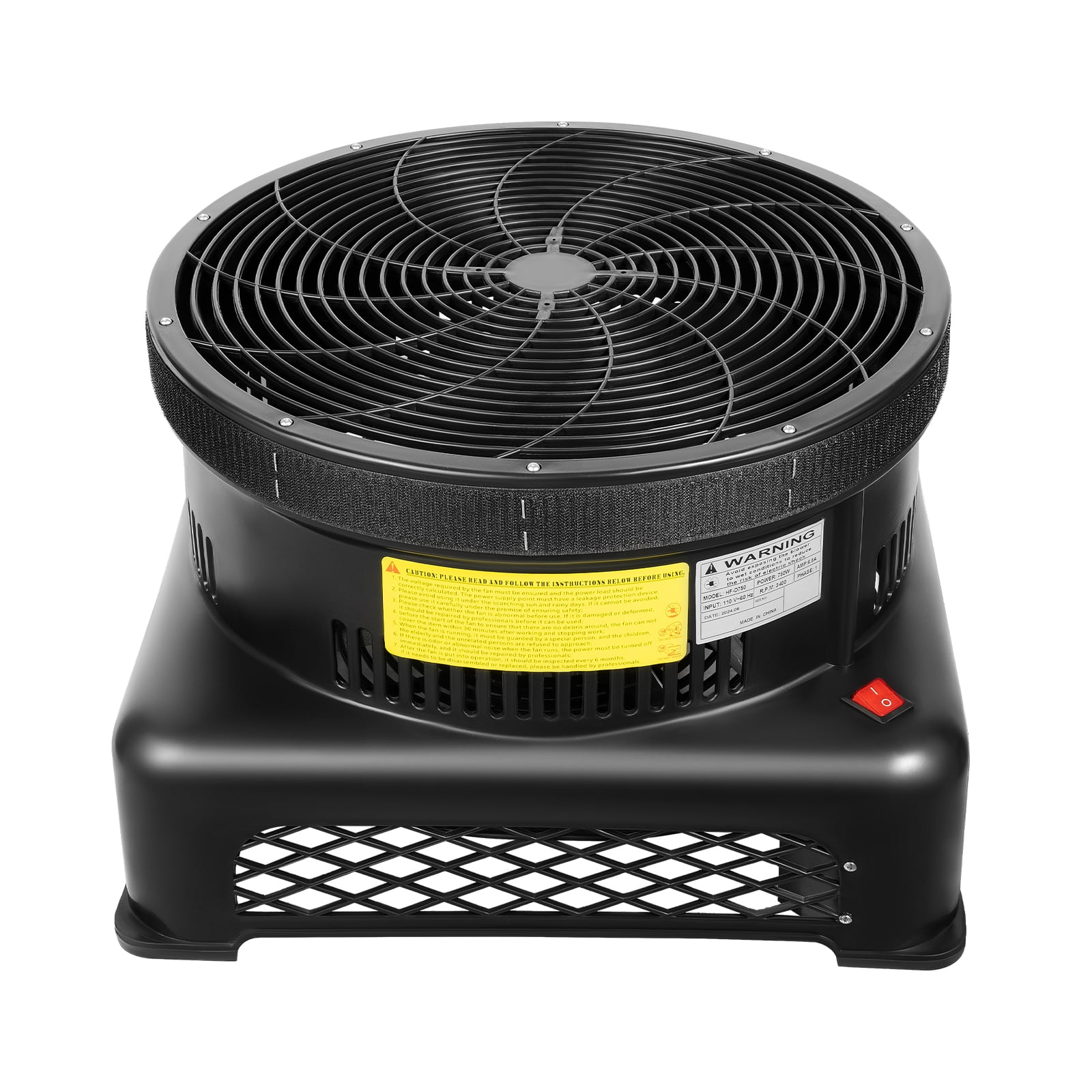 750W Air Blower Fan, 110V, 45CM Diameter, 2800/3400 RPM Speed, 400pa ...