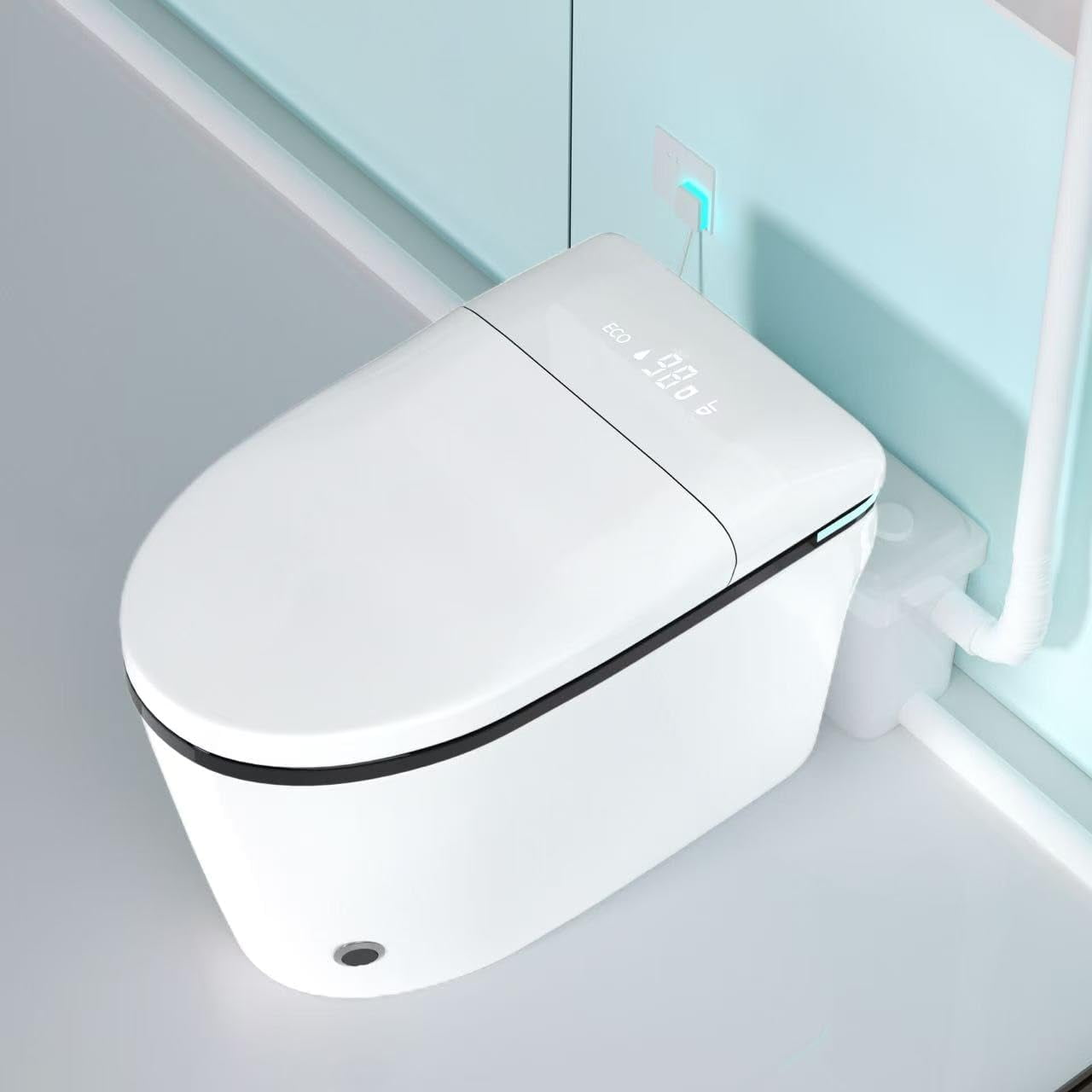 750W Macerating Upflush Smart Toilet with Pump System for Basement ...