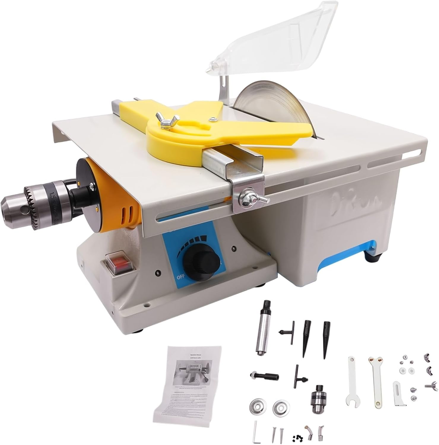 750W Mini Table Saw & Polisher, Adjustable Speed 1000-10,000 RPM ...