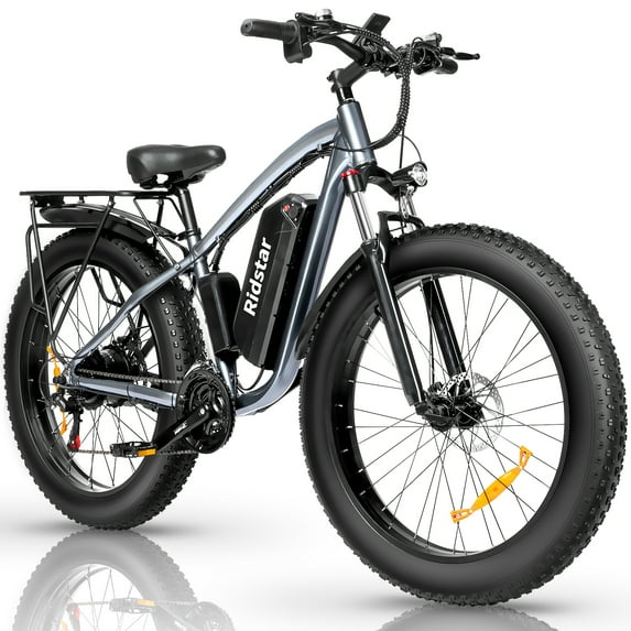 750W E-Bike, 26" Fat Tire, Mountain Electric Bicycle with 48V 15Ah Removable Battery, Shimano 21 ...
