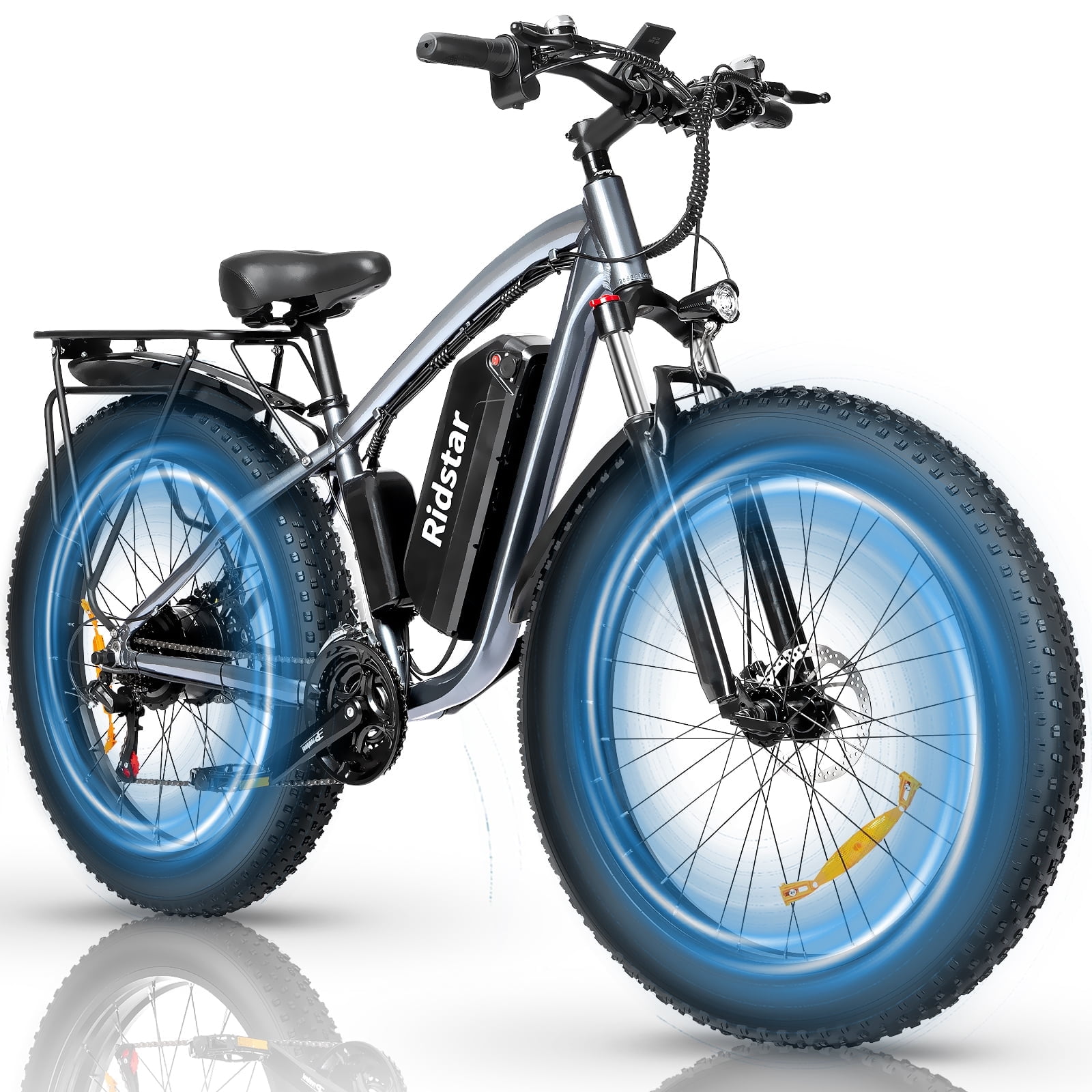 750W E-Bike, 26" Fat Tire, Mountain Electric Bicycle with 48V 15Ah ...