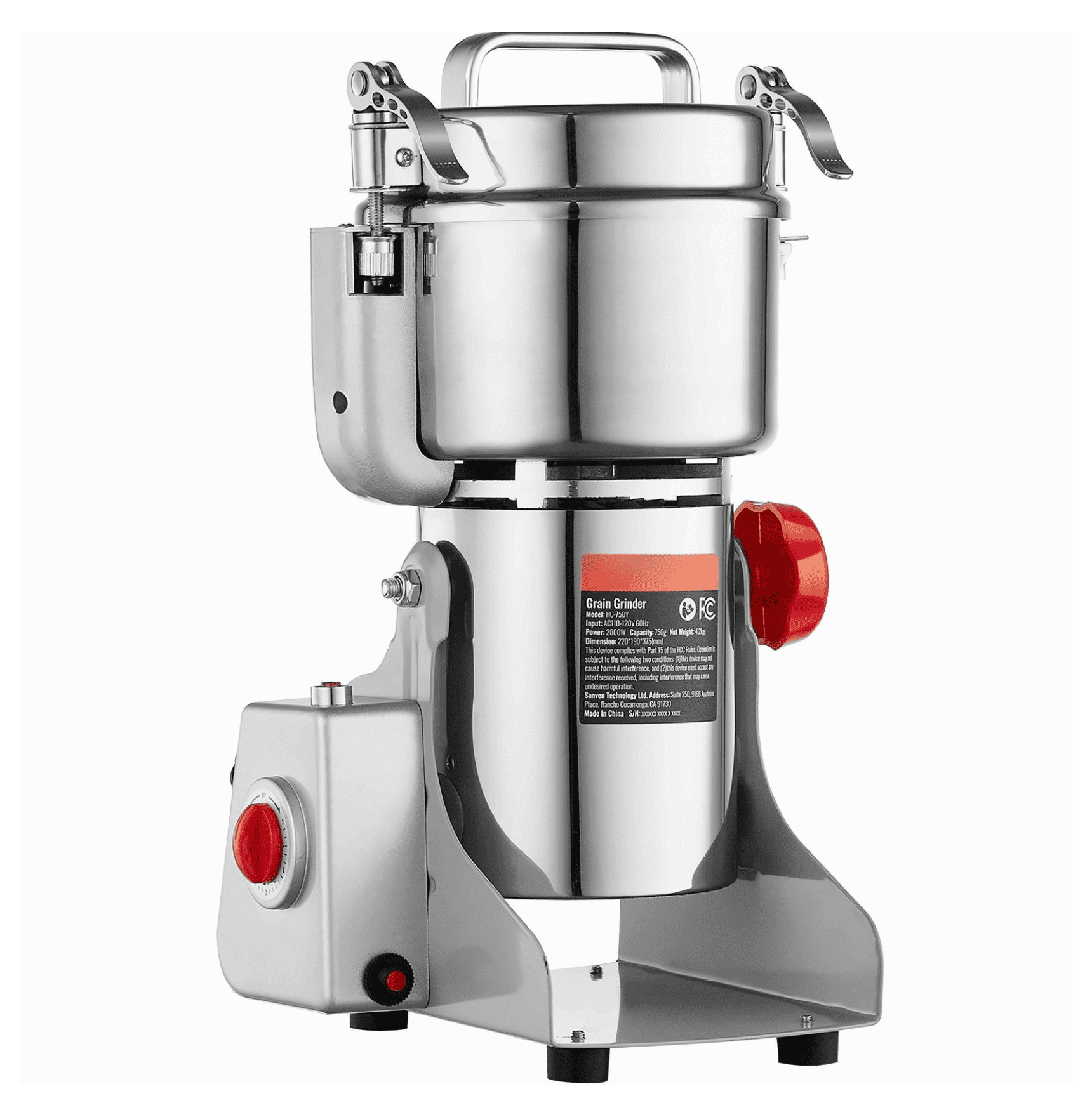 750g Commercial Spice Grinder Electric Grain Mill - High Speed Dry Herb ...