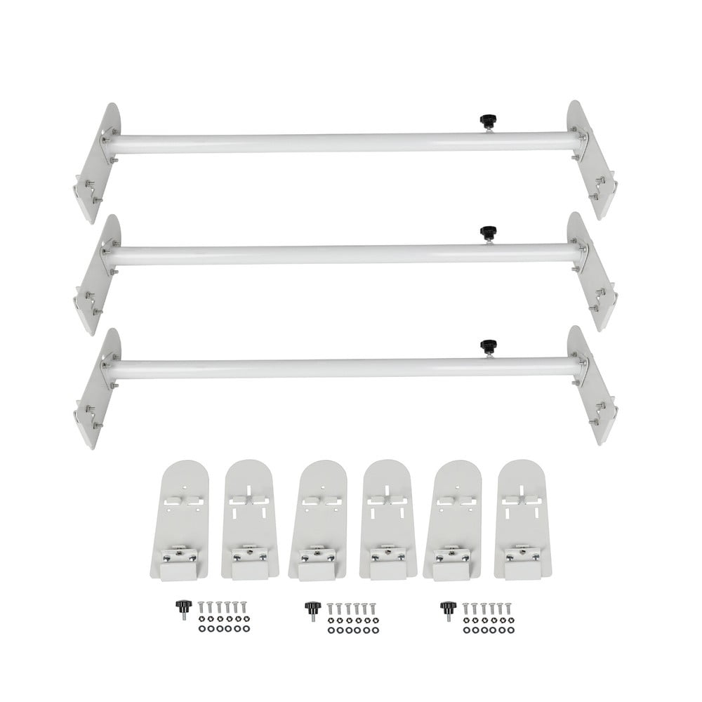 750lb VAN 3 Bar Van Roof Ladder Rack Heavy Duty Steel White CAR Top ...
