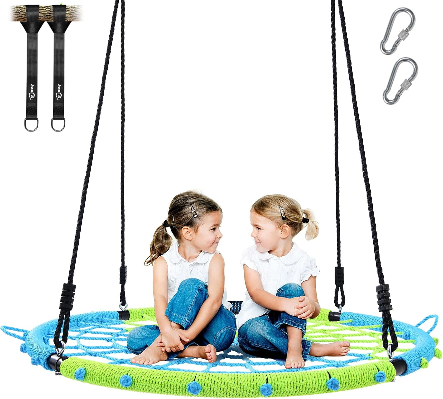 750lbs 40“ Spider Web Saucer Tree Swing for Kids Adults, Outdoor Net ...