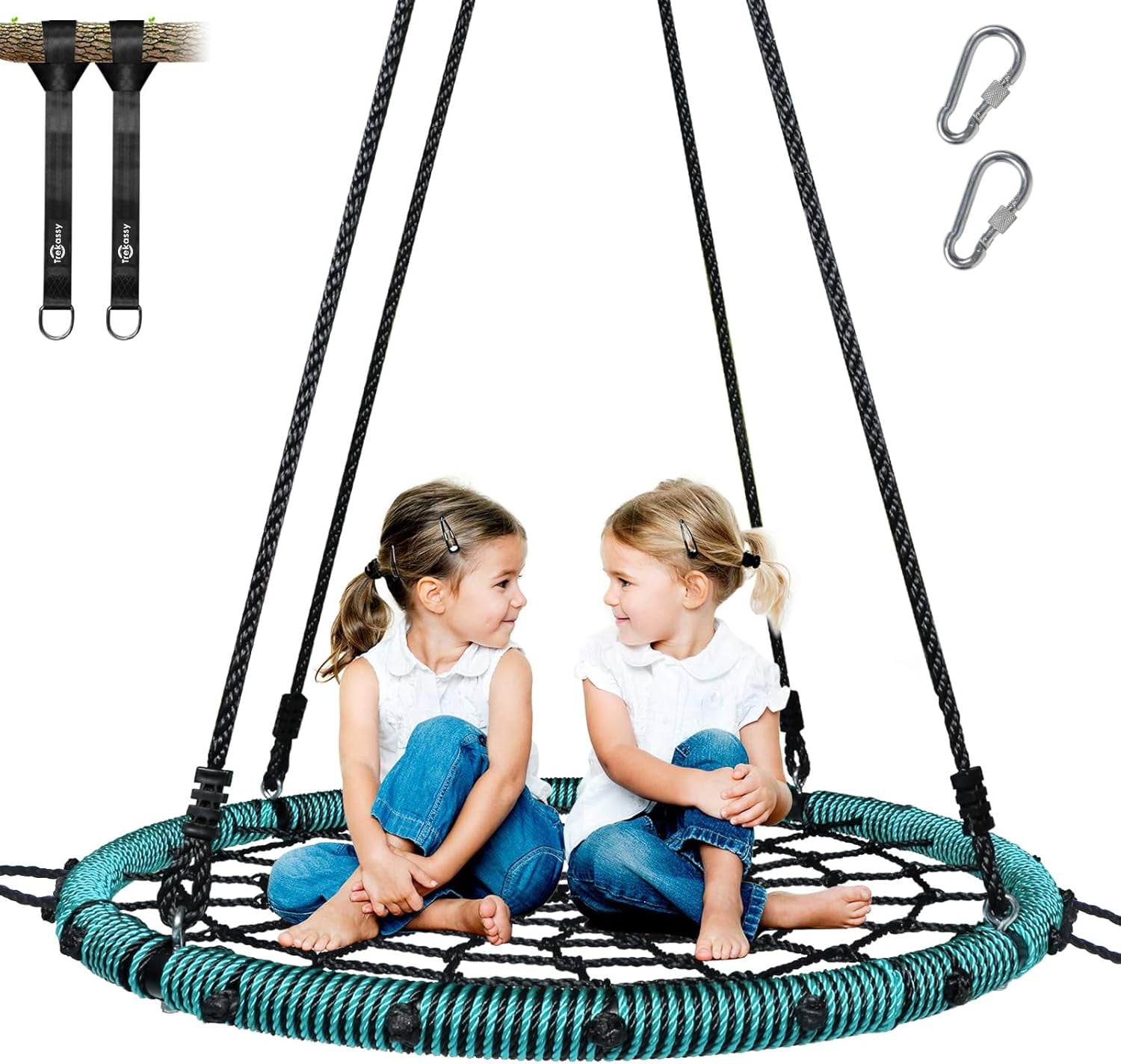 750lbs 40“ Spider Web Saucer Tree Swing for Kids Adults, Outdoor Net ...