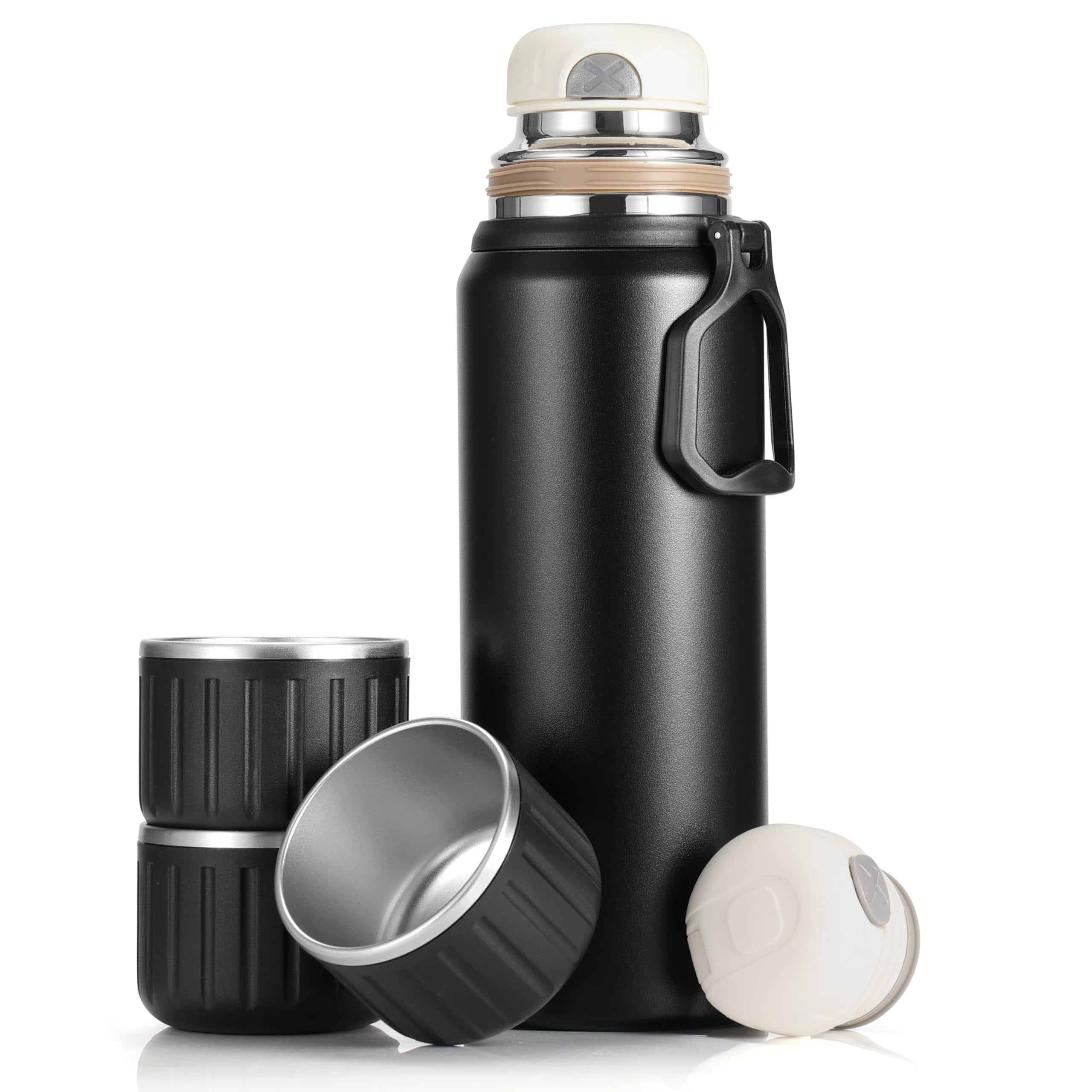 750ml/27 Oz Stainless Steel Vacuum Flask Carafe Midnight Black with 3 ...