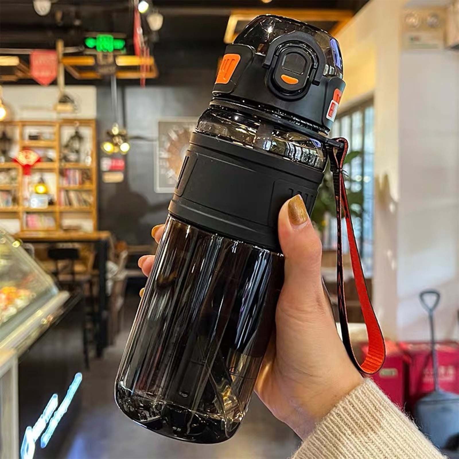 750ml Large Capacity Sports Water Bottle with Straw - BPA-Free Plastic, One-Click Lid, High-Temp ...